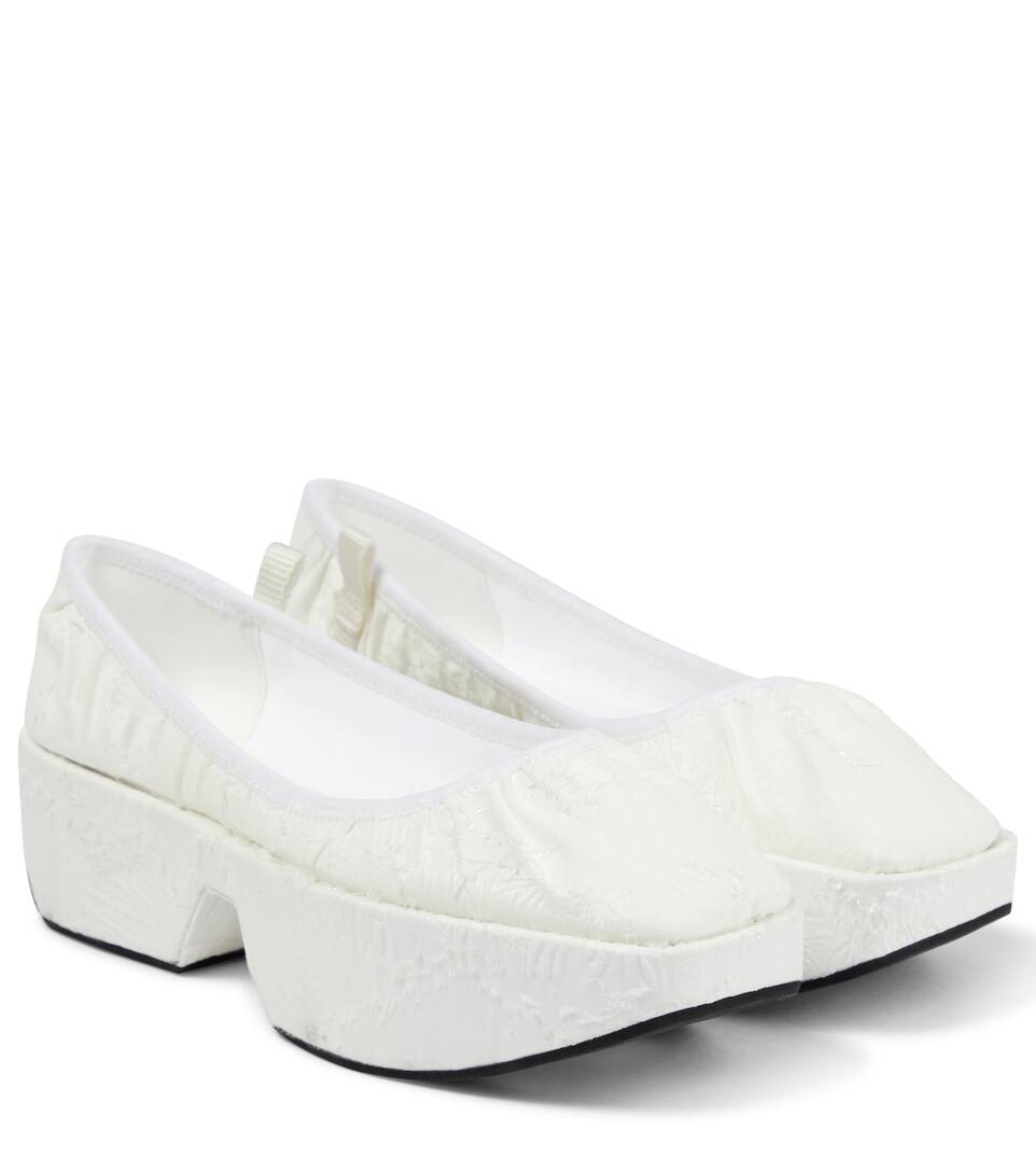 Cecilie Bahnsen Alexandra Platform Ballet Flats In White | ModeSens